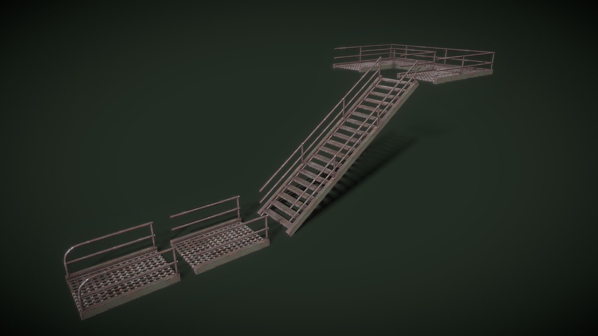 Rusty bridge modular assets - Game Ready - Buy Royalty Free 3D model by ...