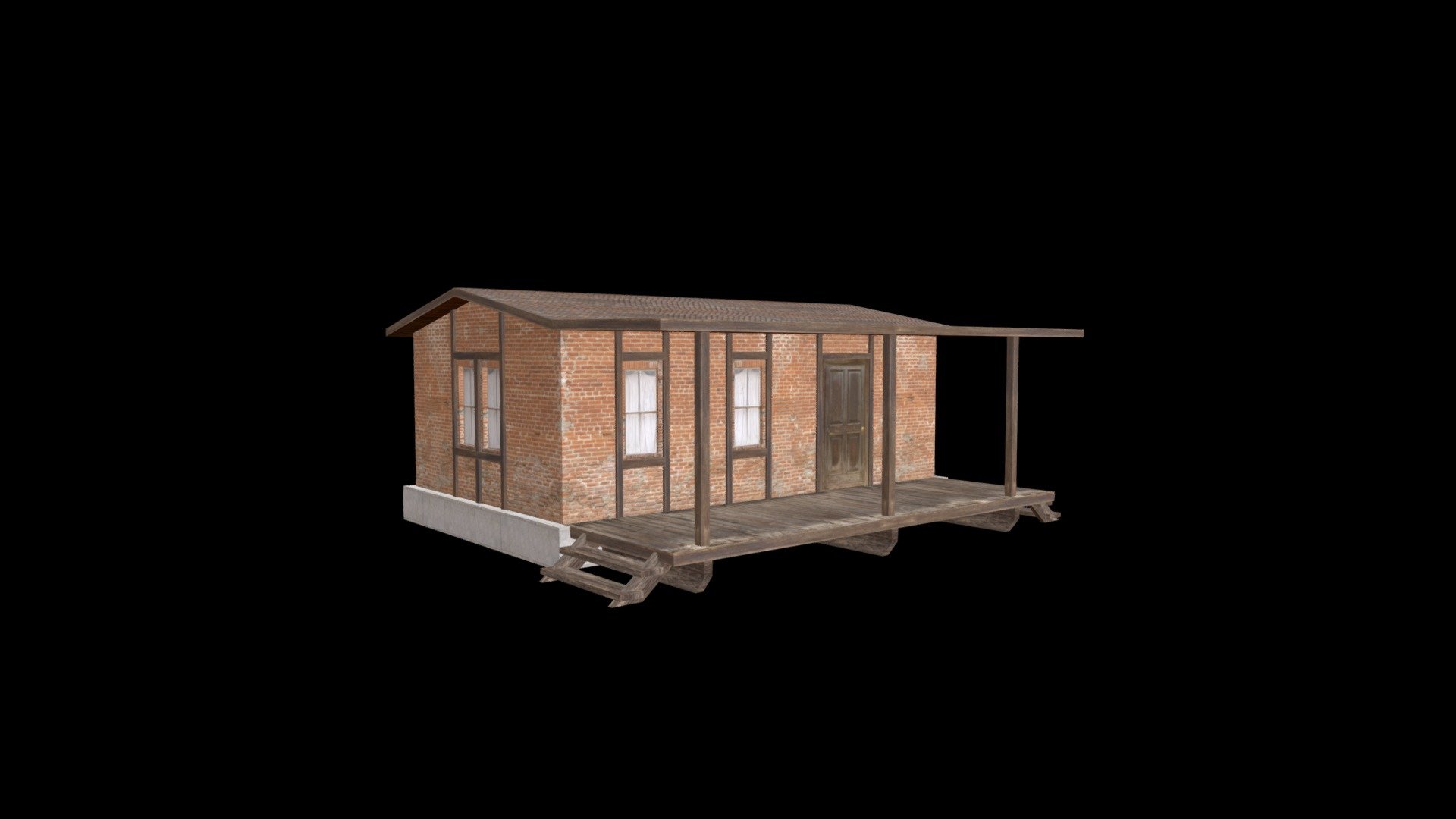 Western Brick House - 3D model by yxungsauce2 [2a069f5] - Sketchfab