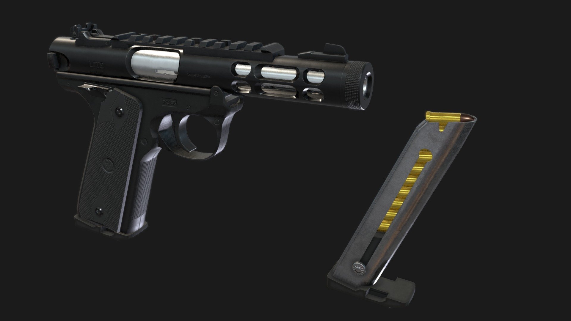 Ruger Mark IV Low-poly - 3D model by matoteus (@matoteus) [2a0a36e ...