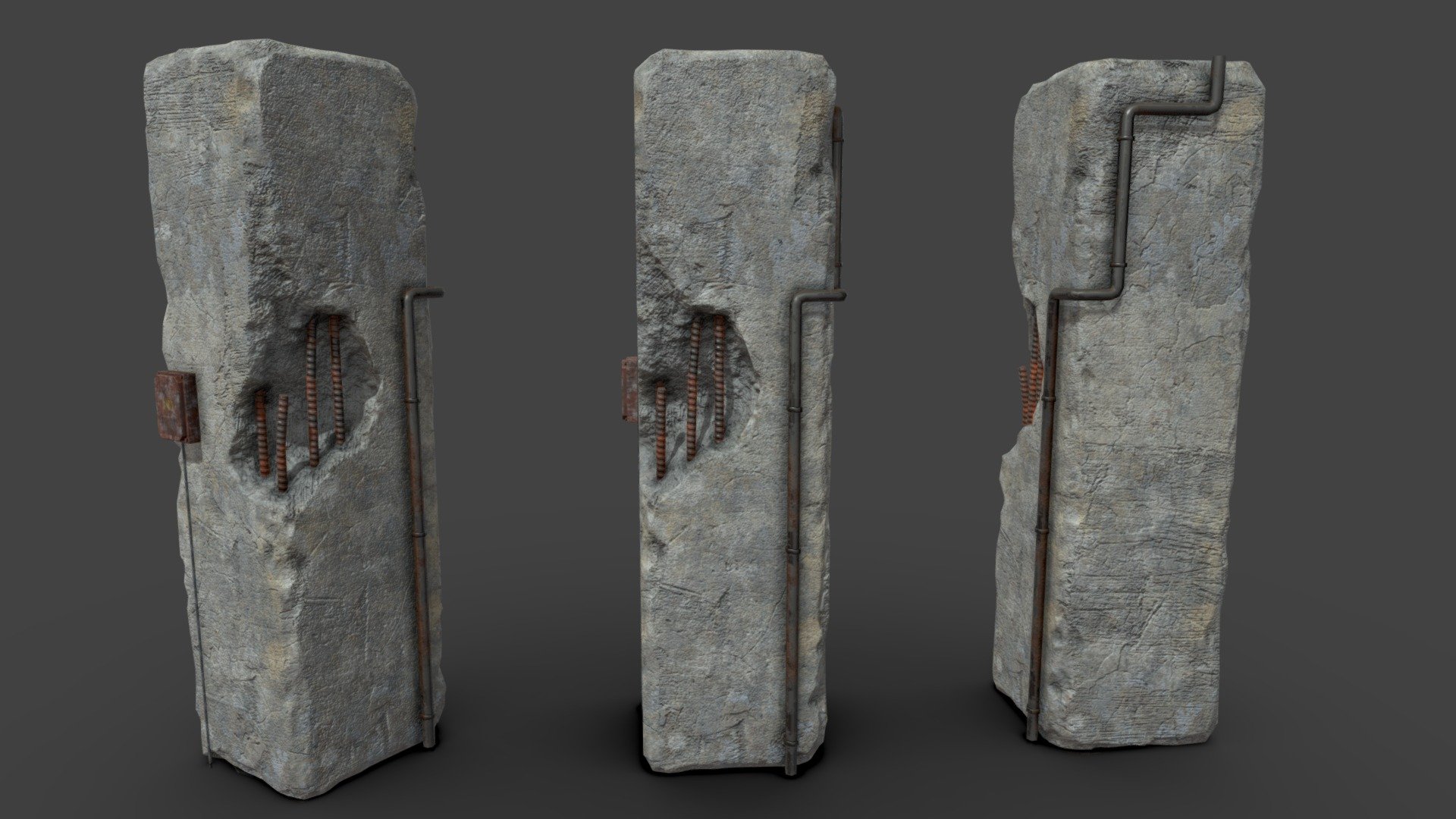 Damaged Column - Download Free 3D model by chuckcg [2a134a0] - Sketchfab