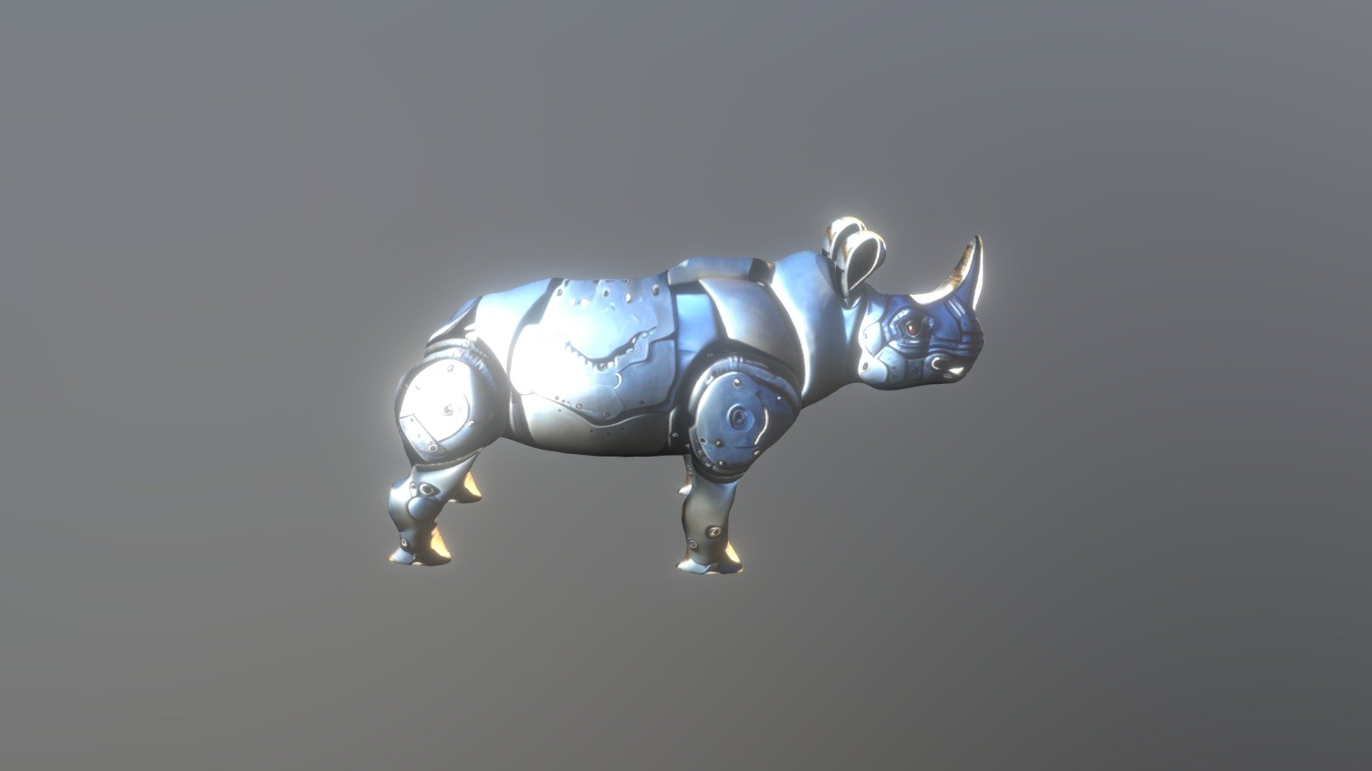 Mechanical robot rhinoceros - 3D model by vadich1 [2a1700e] - Sketchfab