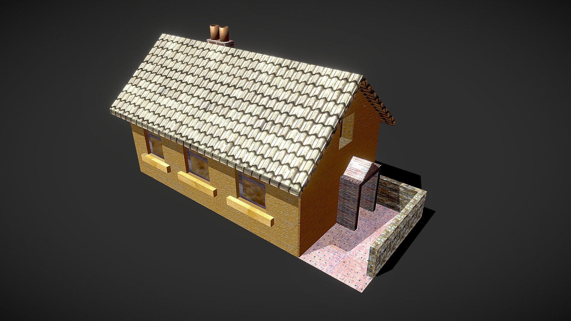 Small Stone And Brick Building (Downloadable) - Download Free 3D model ...