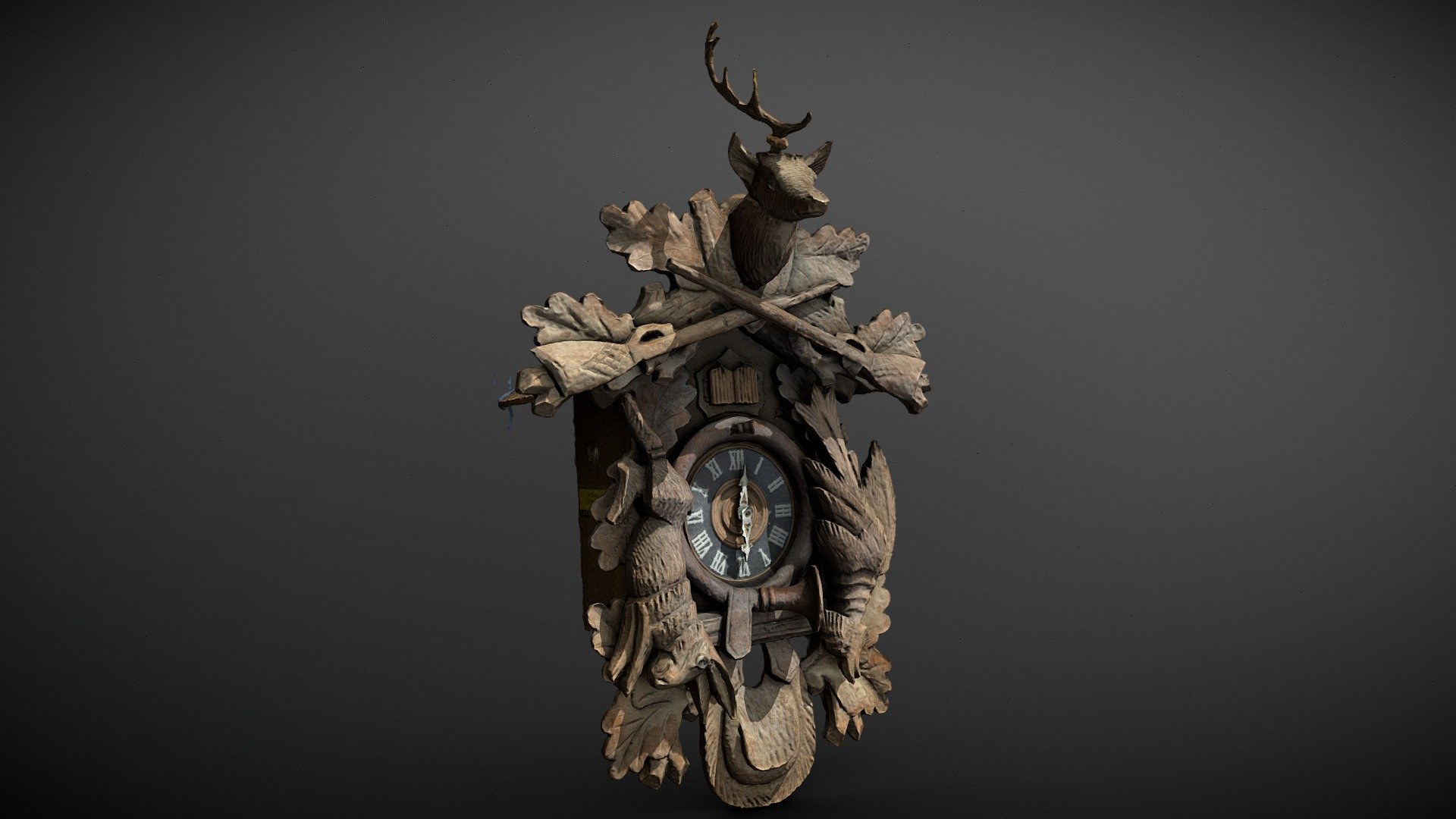 Vintage Swiss Wood Cuckoo Clock Free Raw Scan - Download Free 3D model ...
