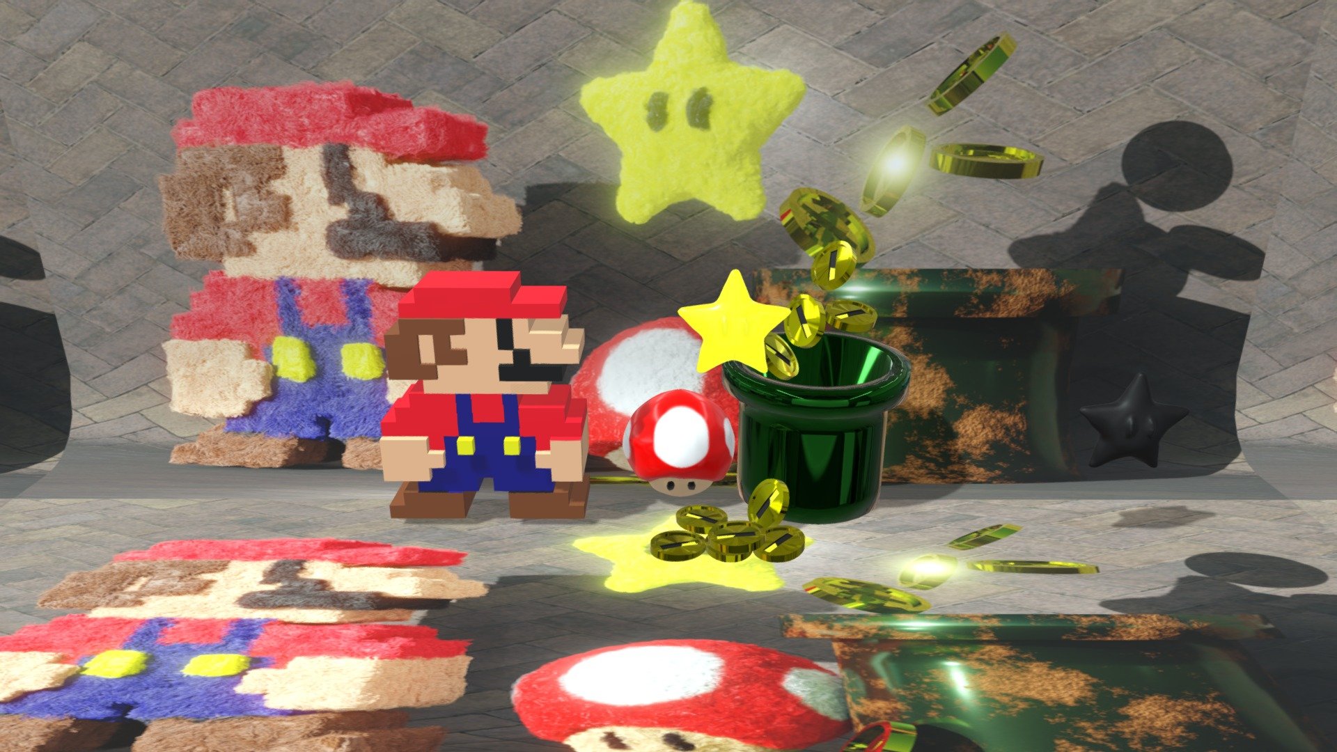 MarioPix_3D Fan Art - 3D model by anthonyprimo [2a1dc48] - Sketchfab