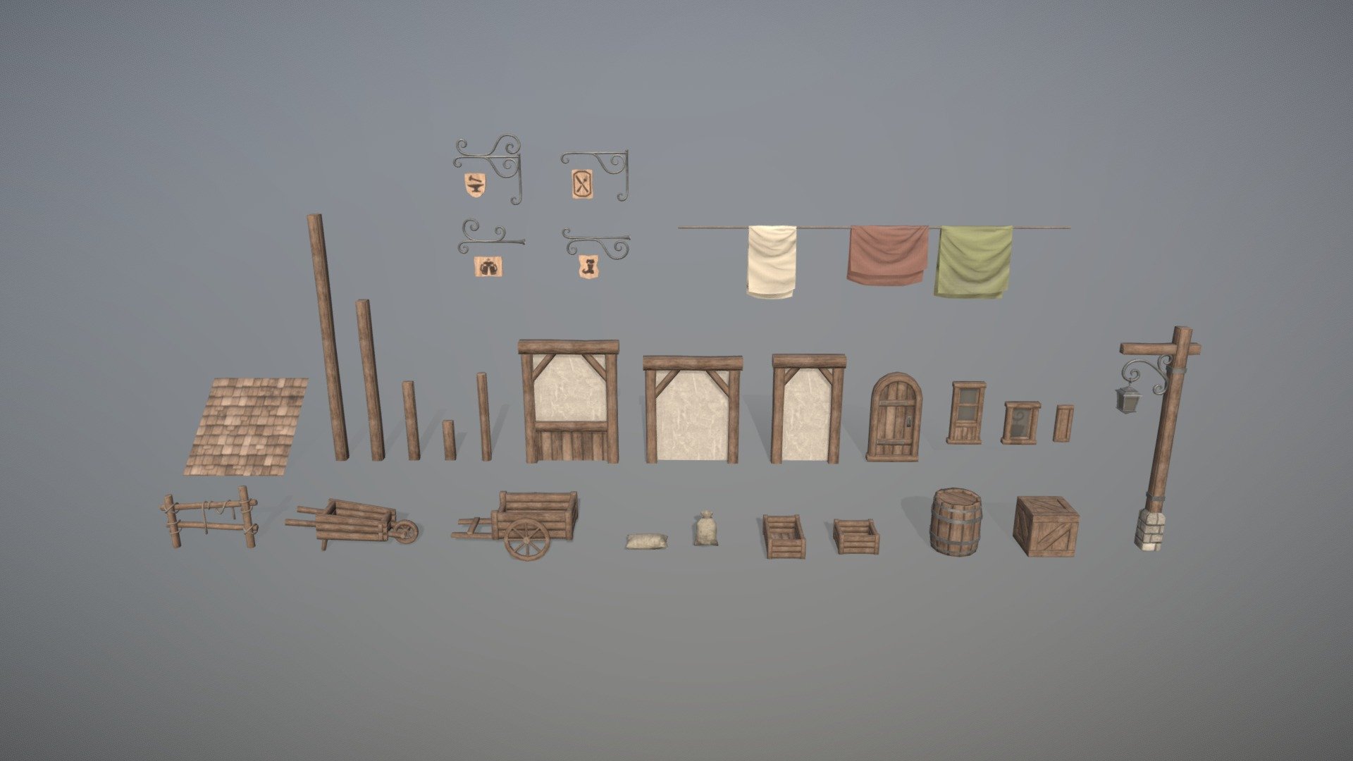 Modular Town Props - Buy Royalty Free 3D model by Emmy (@emmy_l ...