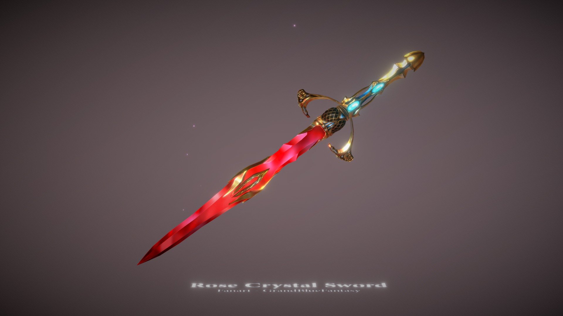 Rose Crystal Sword - Fanart Grandblue Fantasy - 3D model by ...