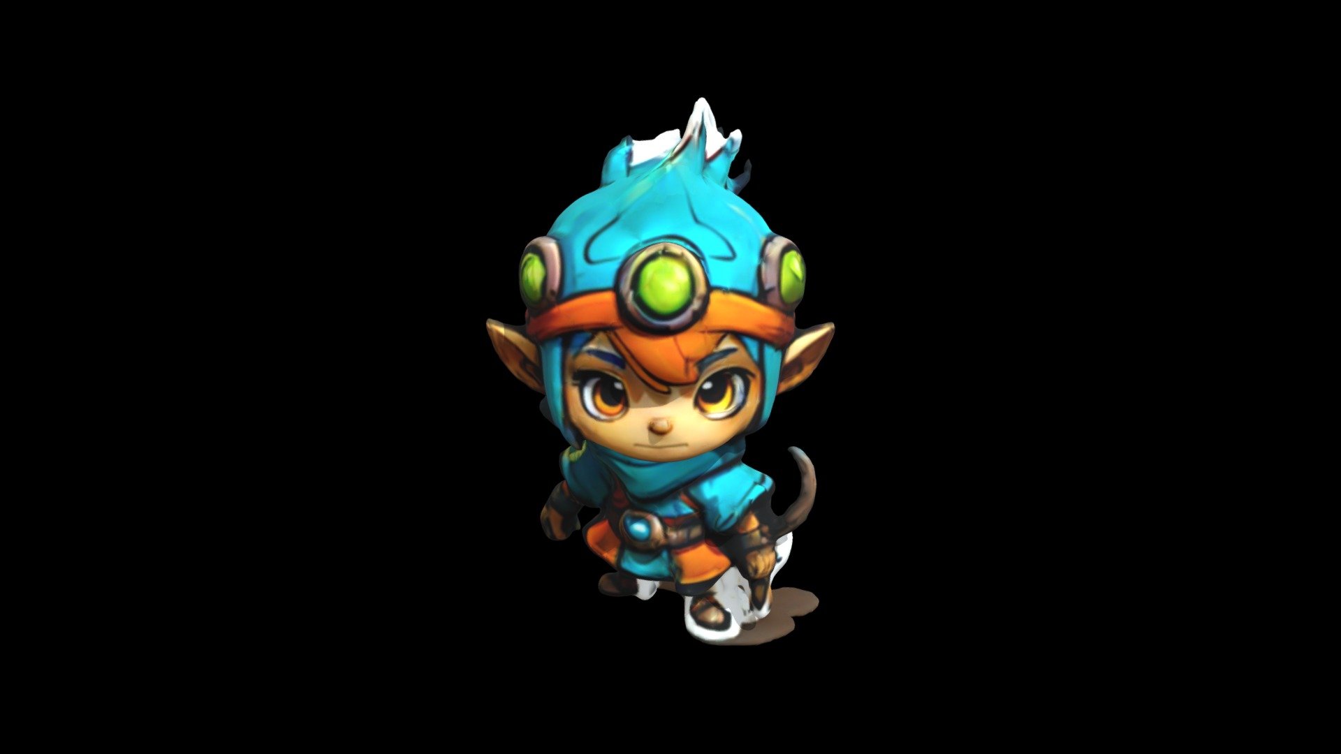 Chibi character with blue hat and attire - Download Free 3D model by ...