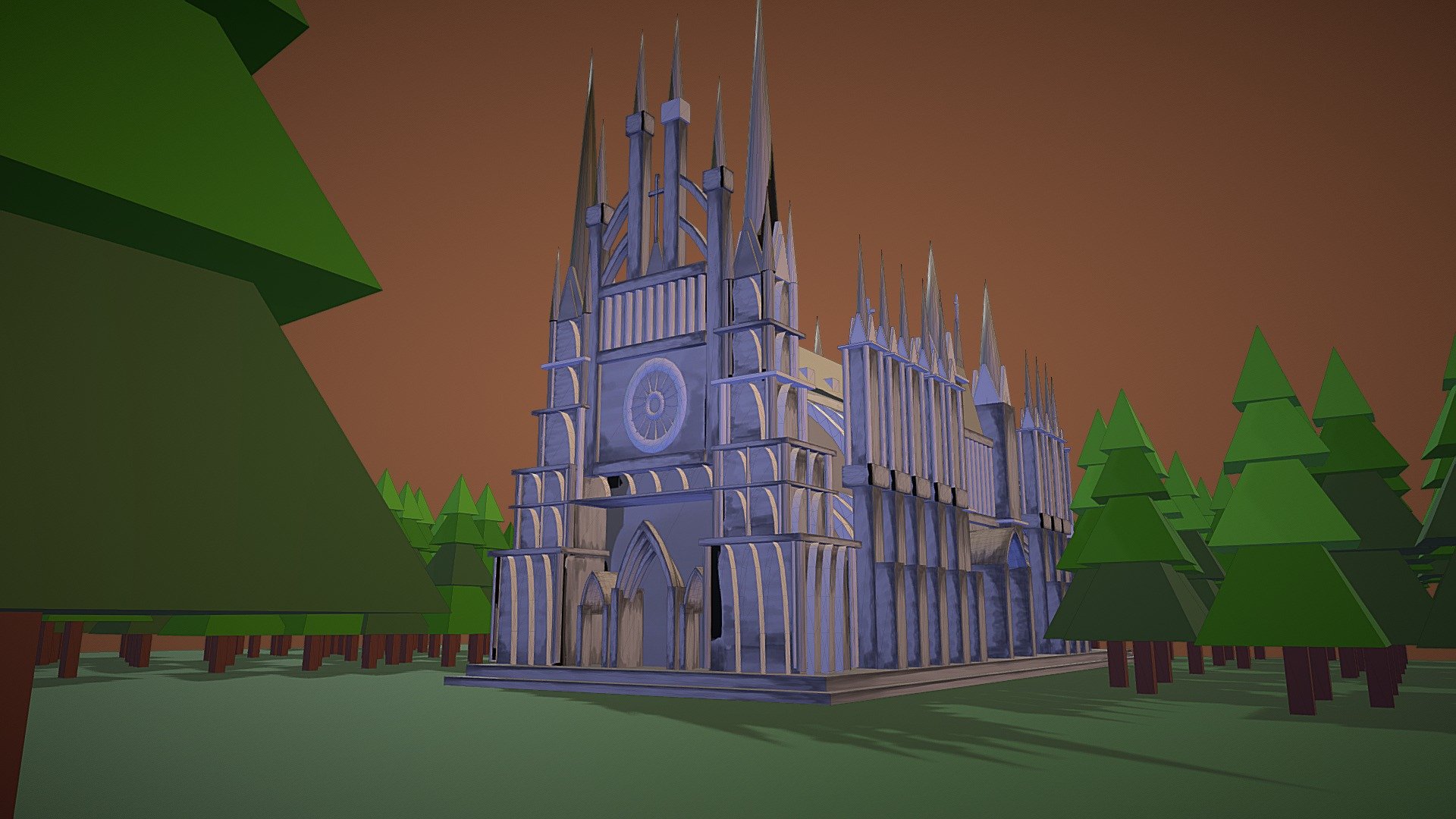 Gothic Church in a Forest - 3D model by Elly Filipic (@ellyfilipic ...
