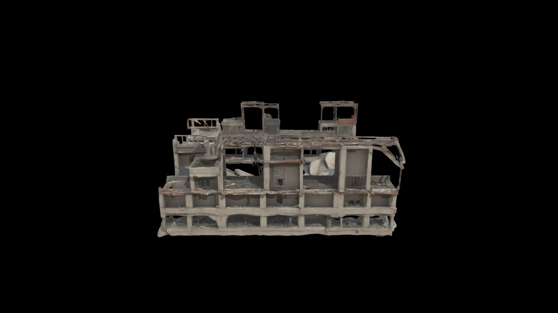 Disaster Scene: Broken Walls, Exposed Rebar - Download Free 3D model by ...