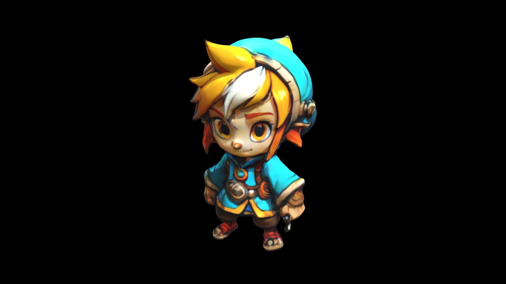 a cartoon character with a blue jacket and a - Download Free 3D model ...