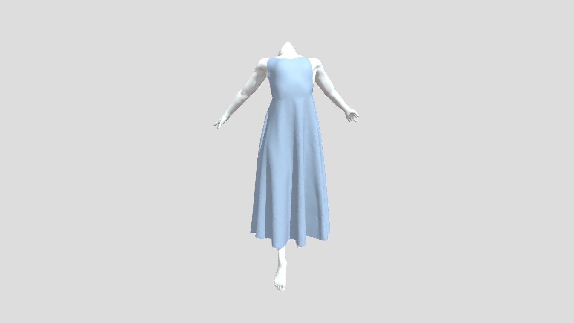 Blue dress - 3D model by emclarke1111 [2a48b0b] - Sketchfab
