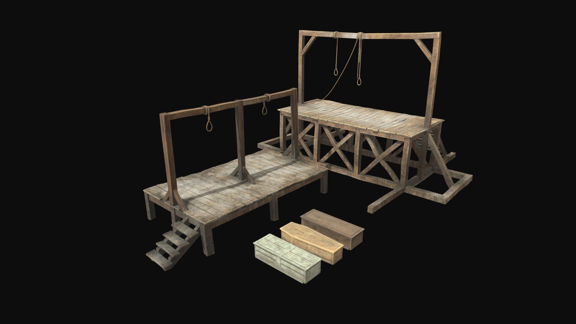 Medieval Gallows and Coffins - Buy Royalty Free 3D model by Dimension ...