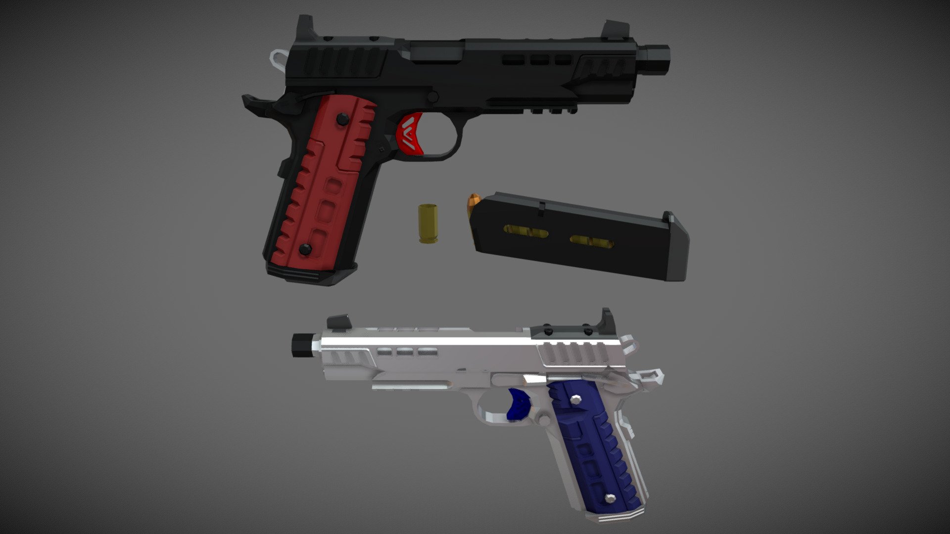 low-poly Kimber 1911 Rapide (Heat & Ice) - Download Free 3D model by D ...