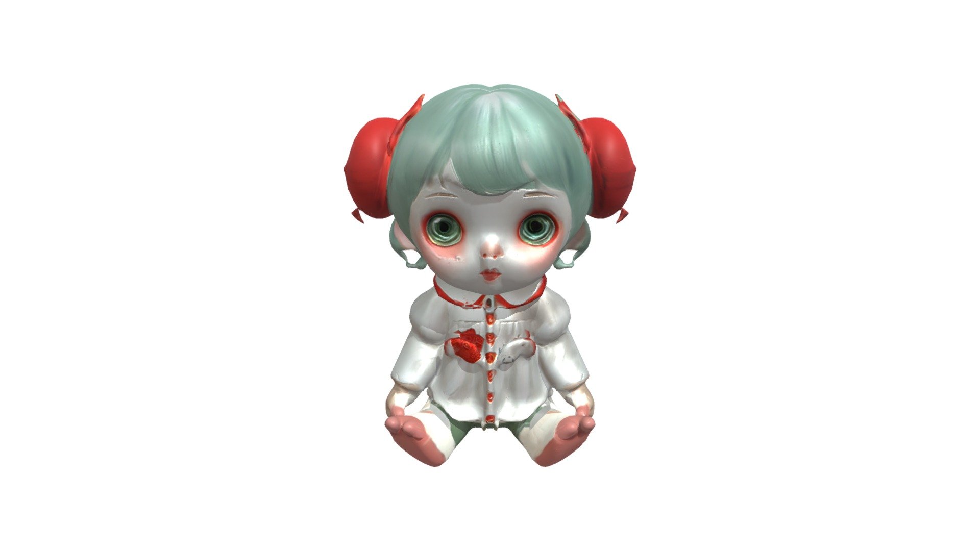 Chibi doll with large eyes and traditional atti - 3D model by ...