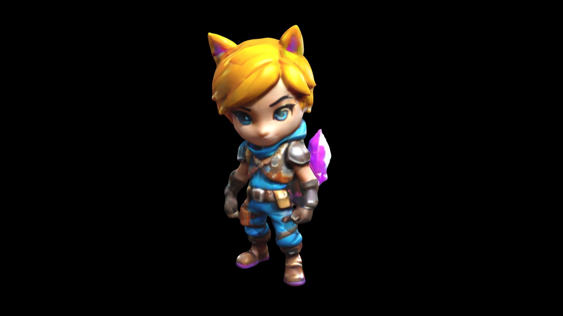 Anime Fighting Warrior A hero standing tall in - Download Free 3D model ...