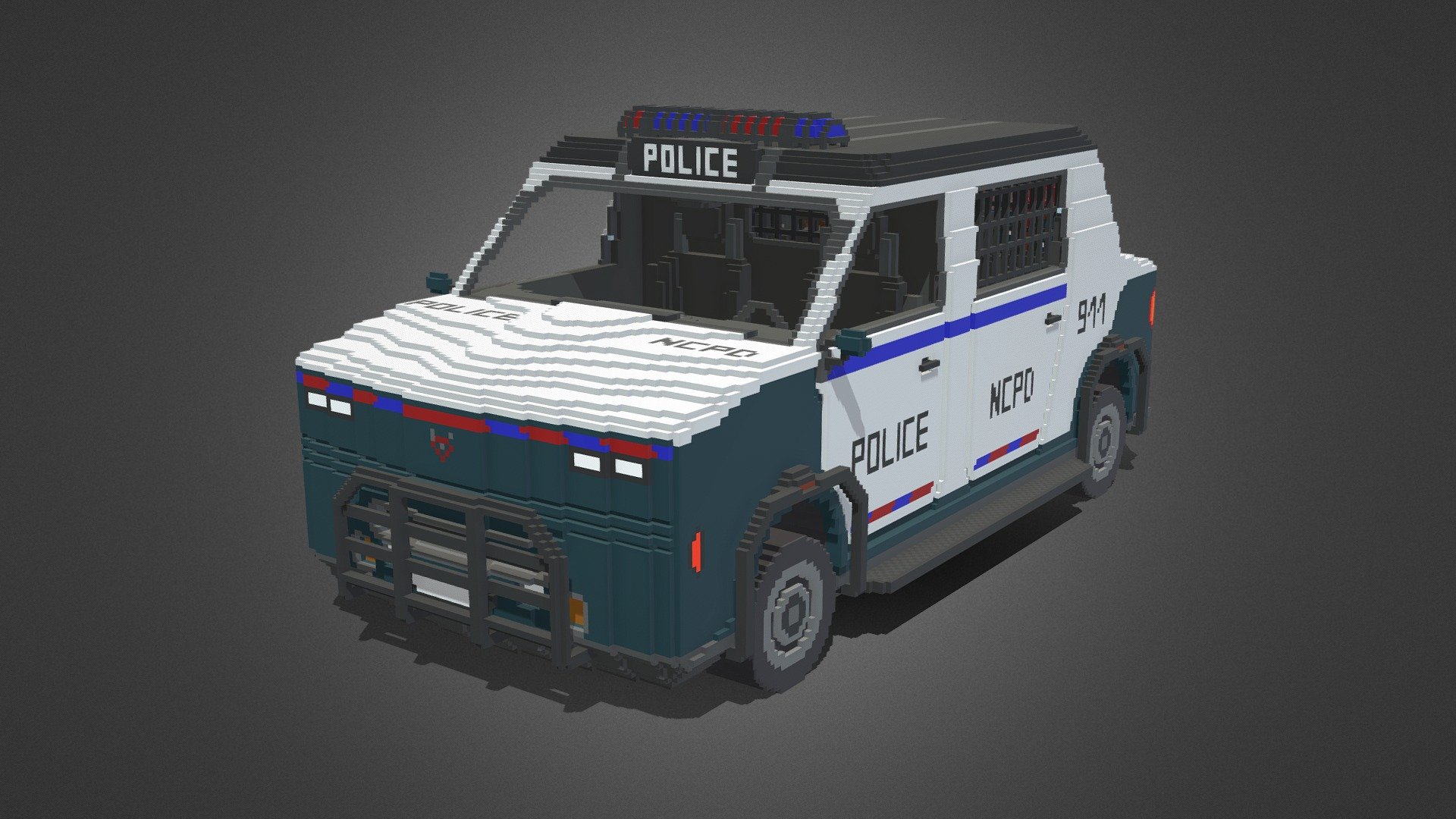 Cyberpunk Police Limousine Car | 3D Voxel - 3D model by Kazimal ...
