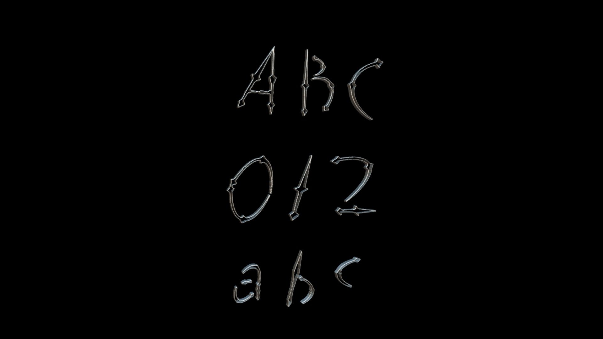 PinsAndNeedles_Font_Outline - Download Free 3D model by Kurt Schuster ...