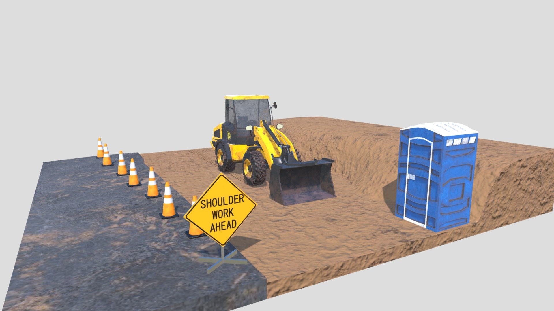 WheelLoader Scene - 3D model by EmilyESwan [2a6690b] - Sketchfab