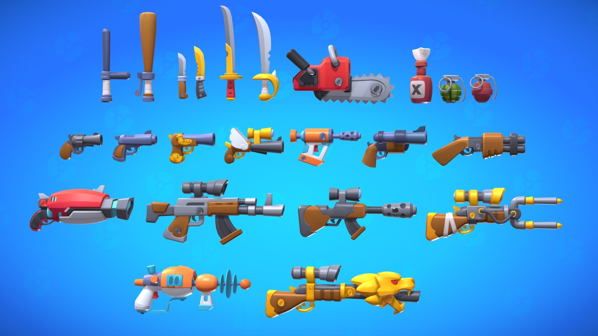 Stylized weapons pack-Lowpoly - Buy Royalty Free 3D model by haykel ...