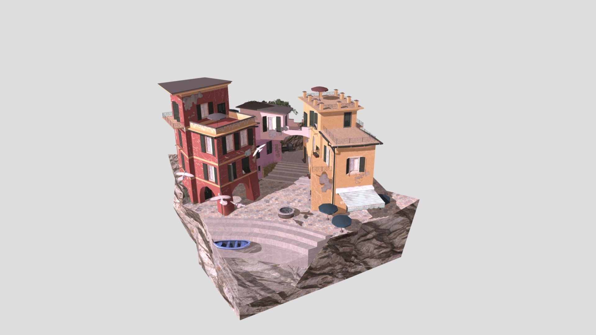 1DAE09 Fabri Rik 3DLP city scene - Cinque Terre2 - Download Free 3D model by Rik Fabri ...