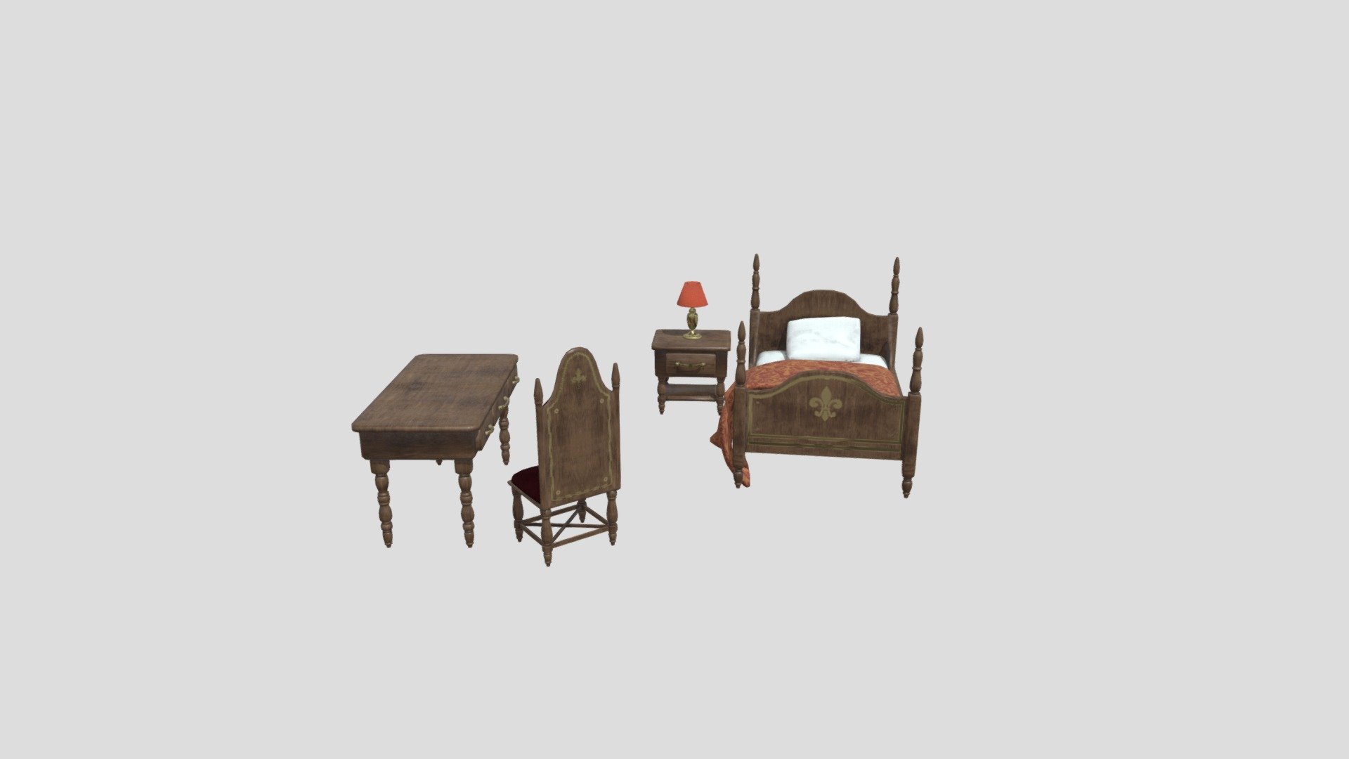 Ban trang diem go oc cho - Download Free 3D model by Thiết kế Thi Công ...