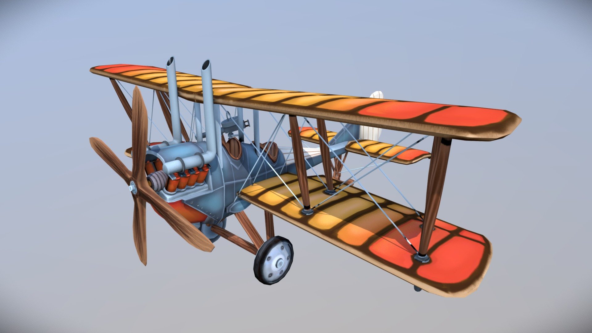 Royal Aircraft Factory B.E.2 - Stylized Airplane - 3D model by Jules ...