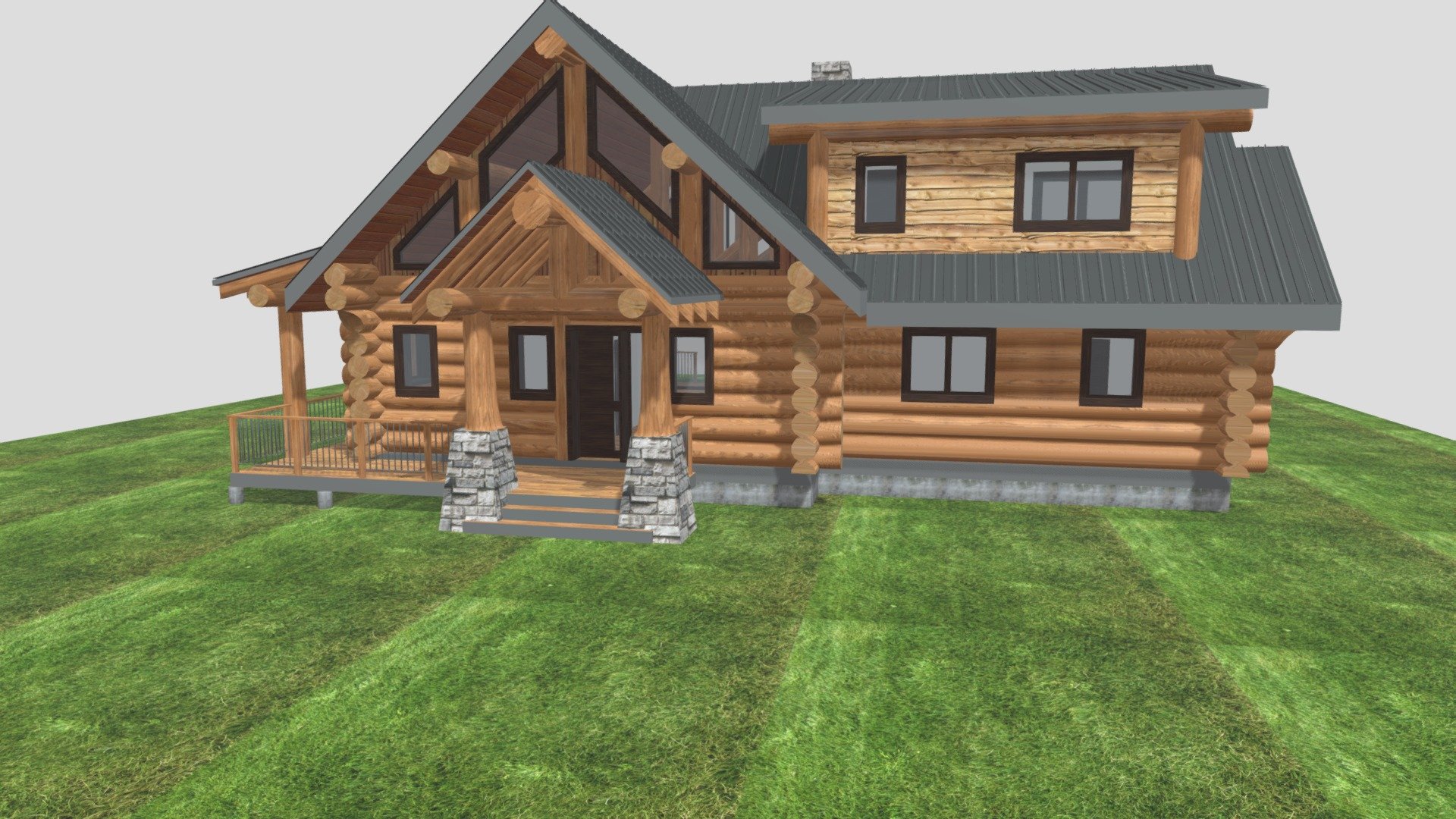 Smith Log Home - 3D model by Streamline Design (@streamline) [2a864eb ...