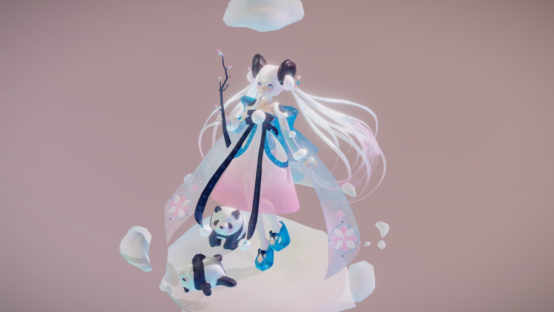 Panda Girl - 3D model by lotusyang [2a8d17f] - Sketchfab