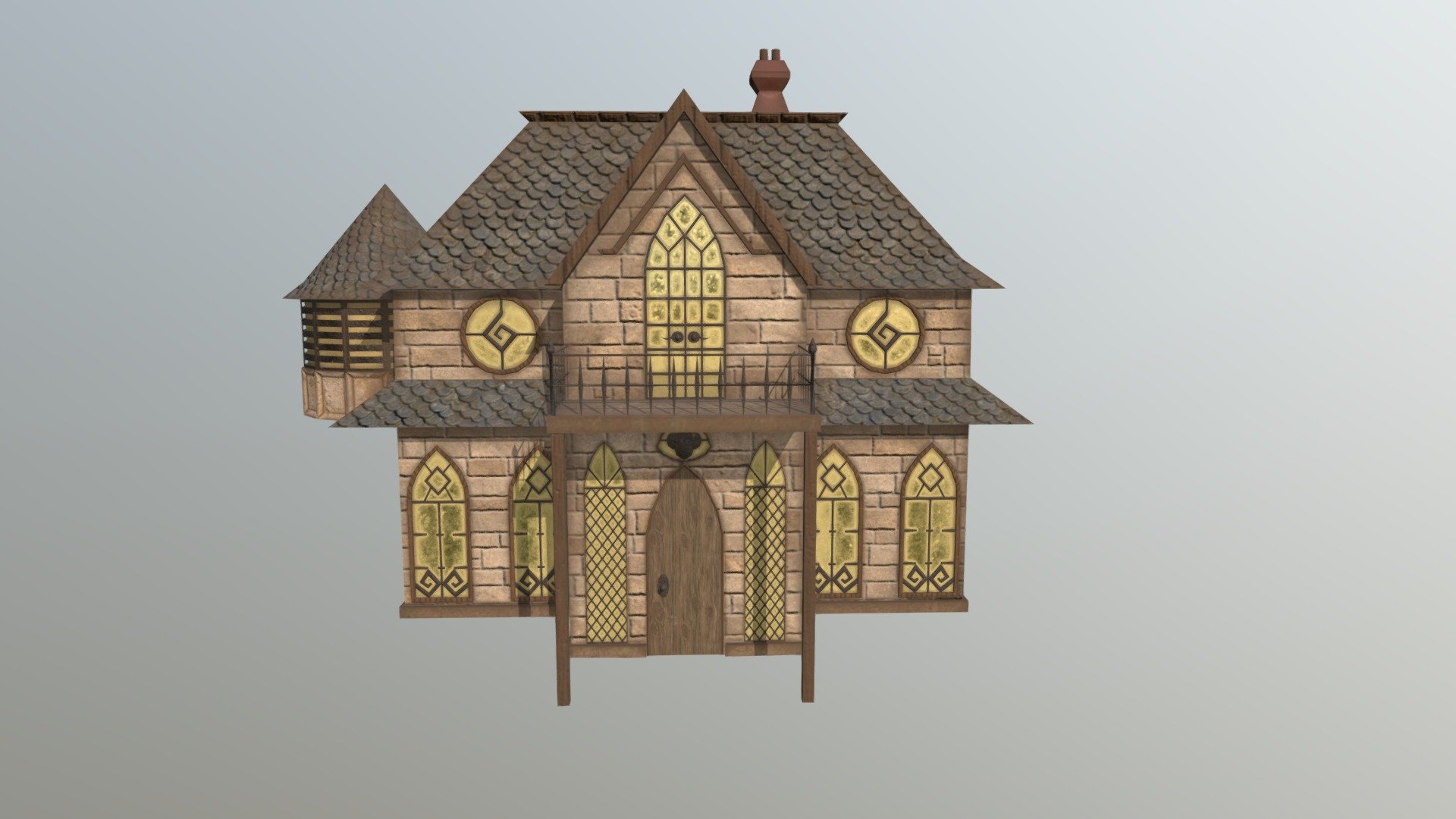 Neo-Gothic House Model - 3D model by Mihaela.Hrusanova [2a8d2a2 ...