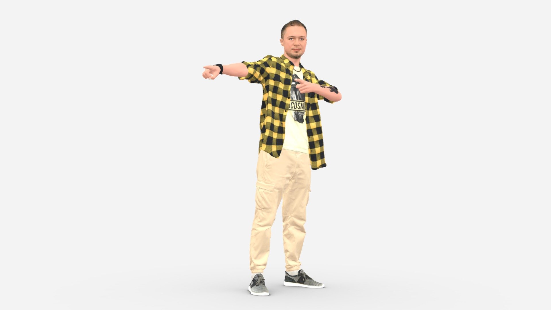 001254 stylish man and palid yellow shirt - 3D model by 3DFarm [2a8e920 ...