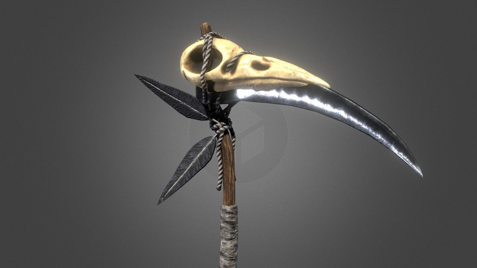 Stylized Raven Skull Scythe - 3D model by Sean Vernon (@MSVernon ...
