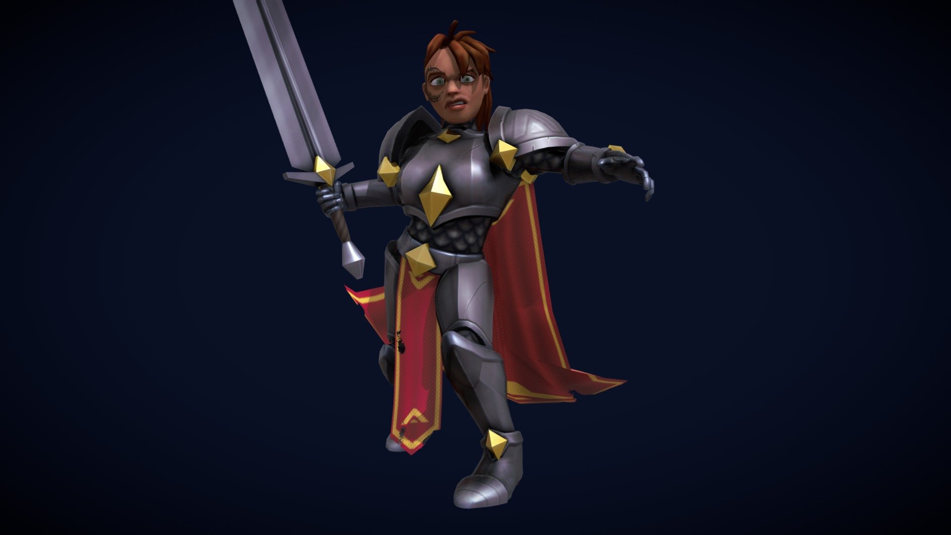 Cartoon Character Female Knight - 3D model by Rafael Comino Matas ...
