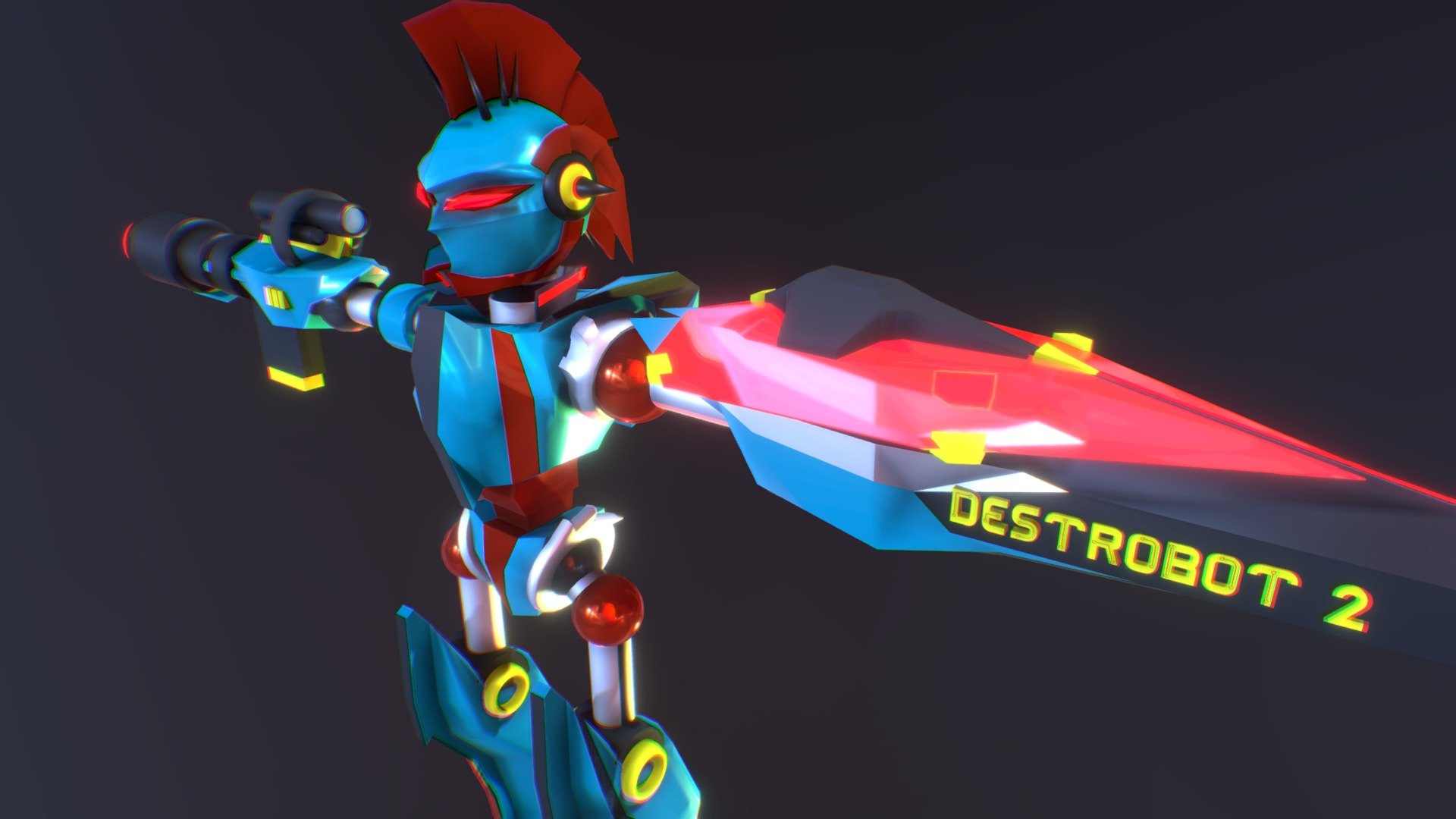 Destrobot 2 - FREE MODULAR lowpoly hero robot - Download Free 3D model ...