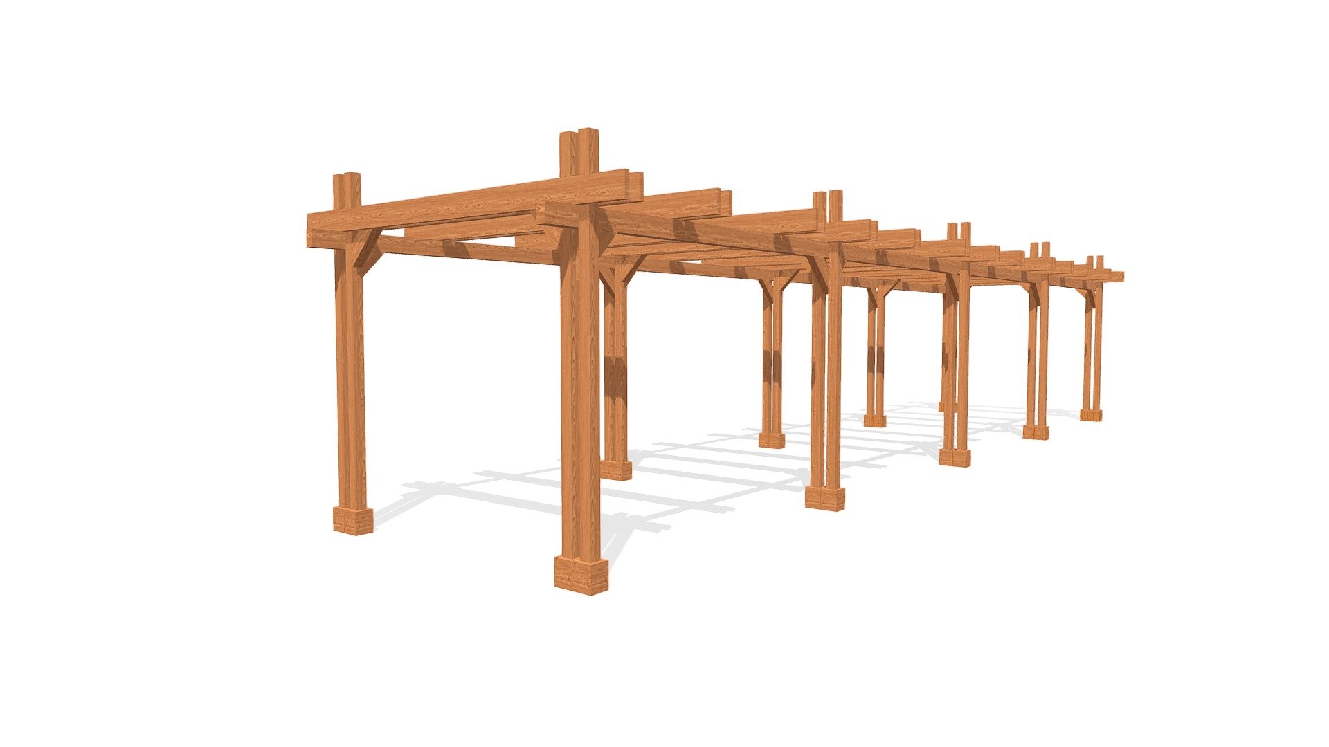 Custom pergola 47 ft L 12 ft W - 3D model by Forever Redwood [2a9d4ed ...