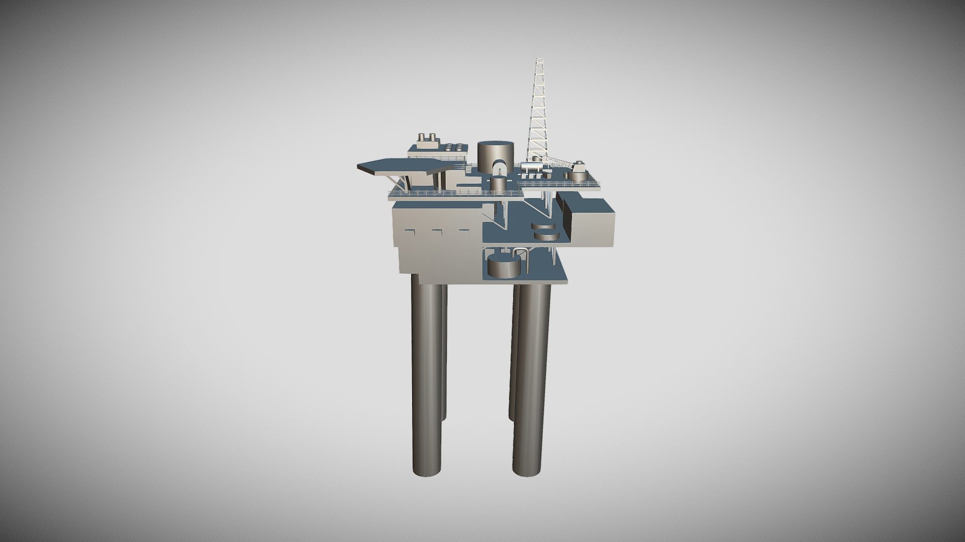 Oil Rig - Download Free 3D model by AnsysLearn [2a9fada] - Sketchfab
