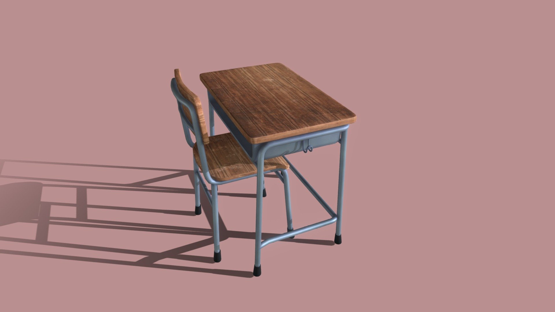 School Desk - 3D model by DartFox (@dart3058) [2aa7f46] - Sketchfab