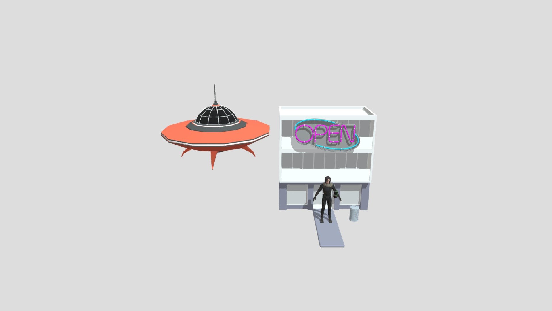 Flying saucer cyberpunk - 3D model by Chris.Chesher [2aae7ec] - Sketchfab