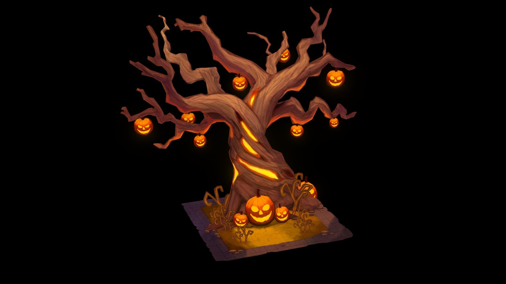 Enchanted Halloween Tree - 3D model by joan_ln_ [2aaf96c] - Sketchfab
