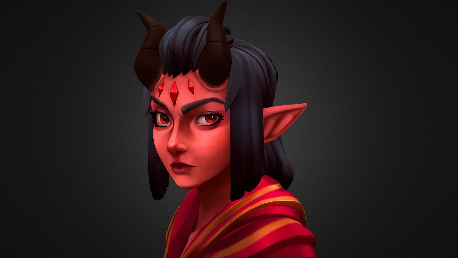 Handpainted Devil girl - 3D model by Marcus.Valadares [2aafcc6] - Sketchfab