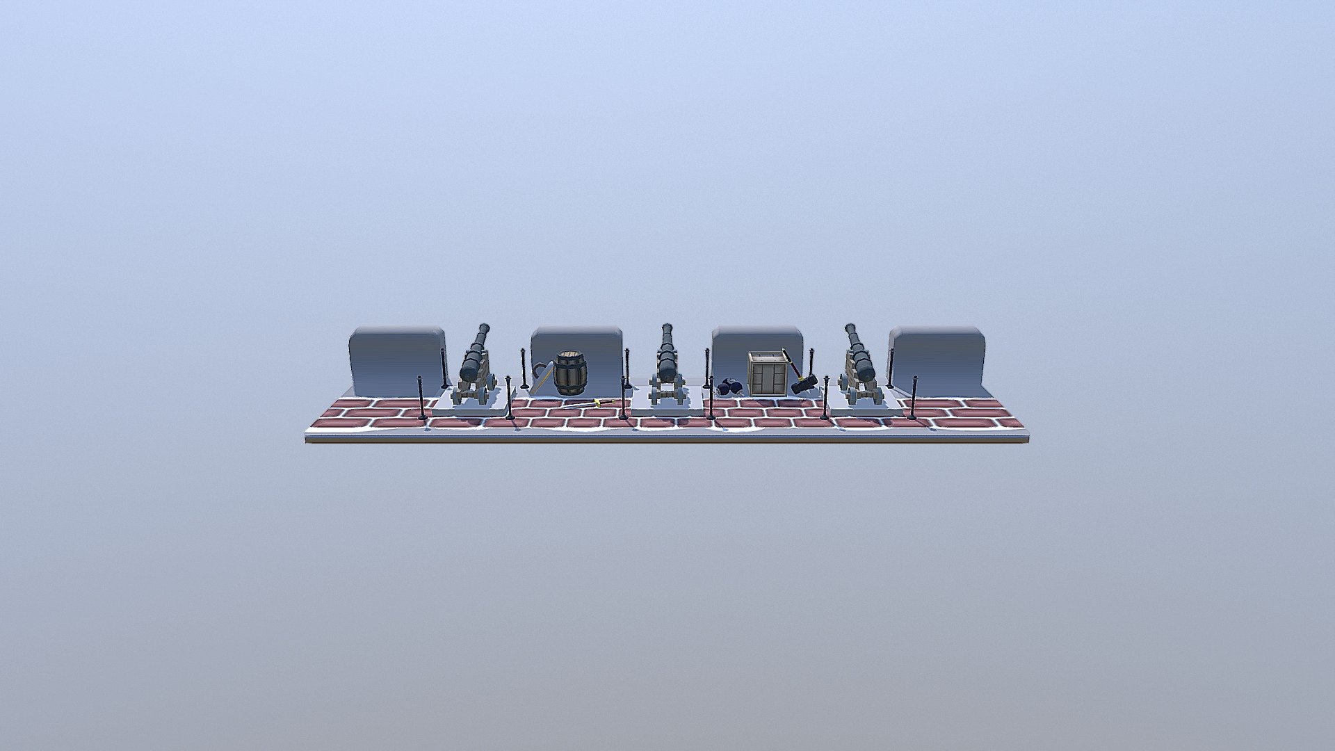Castle Wall and Objects - 3D model by Sparky2564 [2ab975e] - Sketchfab