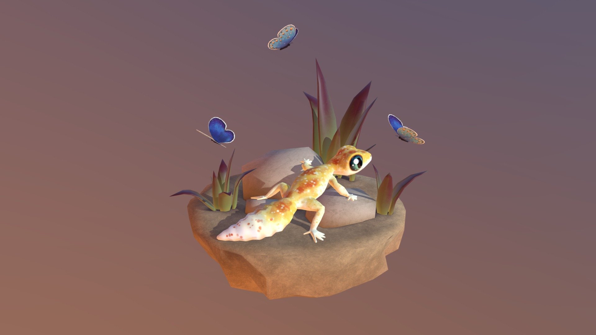 Gecko (diorama) - 3D model by jelly_gecko [2abac42] - Sketchfab