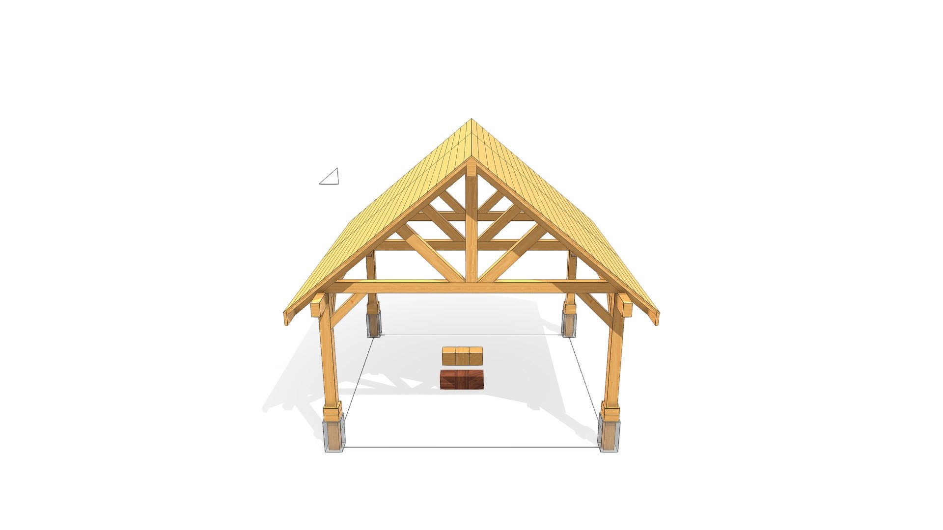Custom Thick Timber Pavilion 19.5 ft - 3D model by Forever Redwood ...
