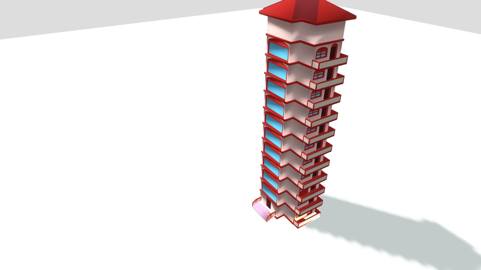 12 floors 3D Building - Download Free 3D model by Blender fun (@tarer ...
