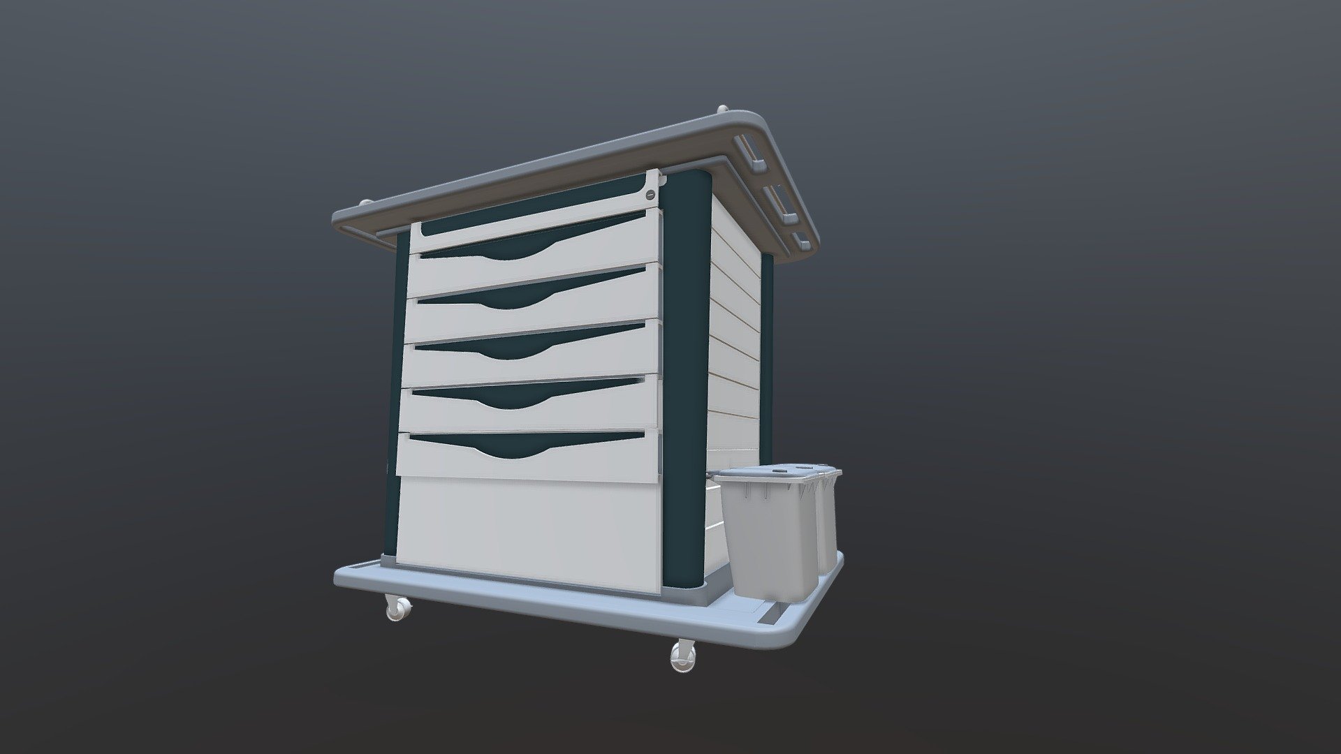 Medical Equipment - Medication Cart- 3D model - 3D model by Studio Nava ...