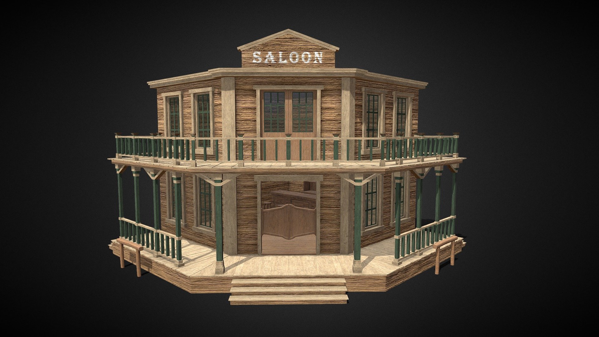 Western Saloon - 3D model by rakelalme [2acd558] - Sketchfab