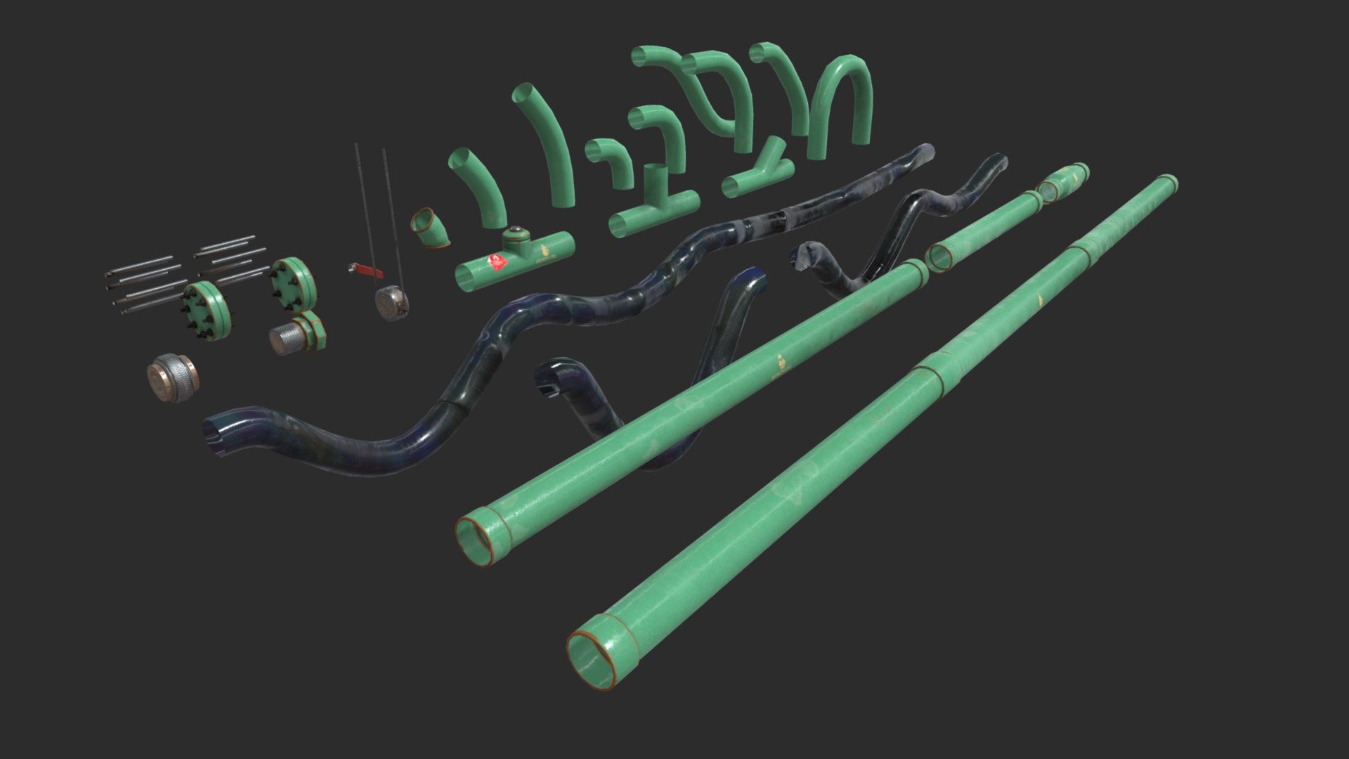 Modular Pipes - Oil Pipelines - Buy Royalty Free 3D model by KangaroOz ...