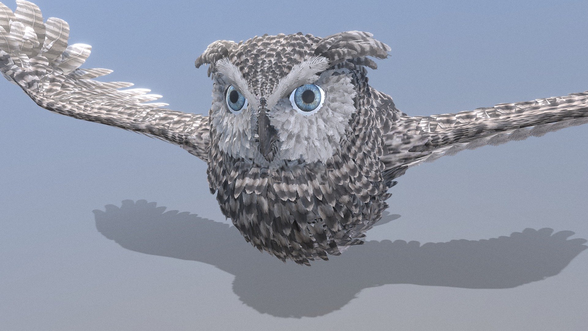 GRAY OWL FLYING SNIPPING Pbr Fbx - 3D model by SLUTTY BABE (Thick and ...