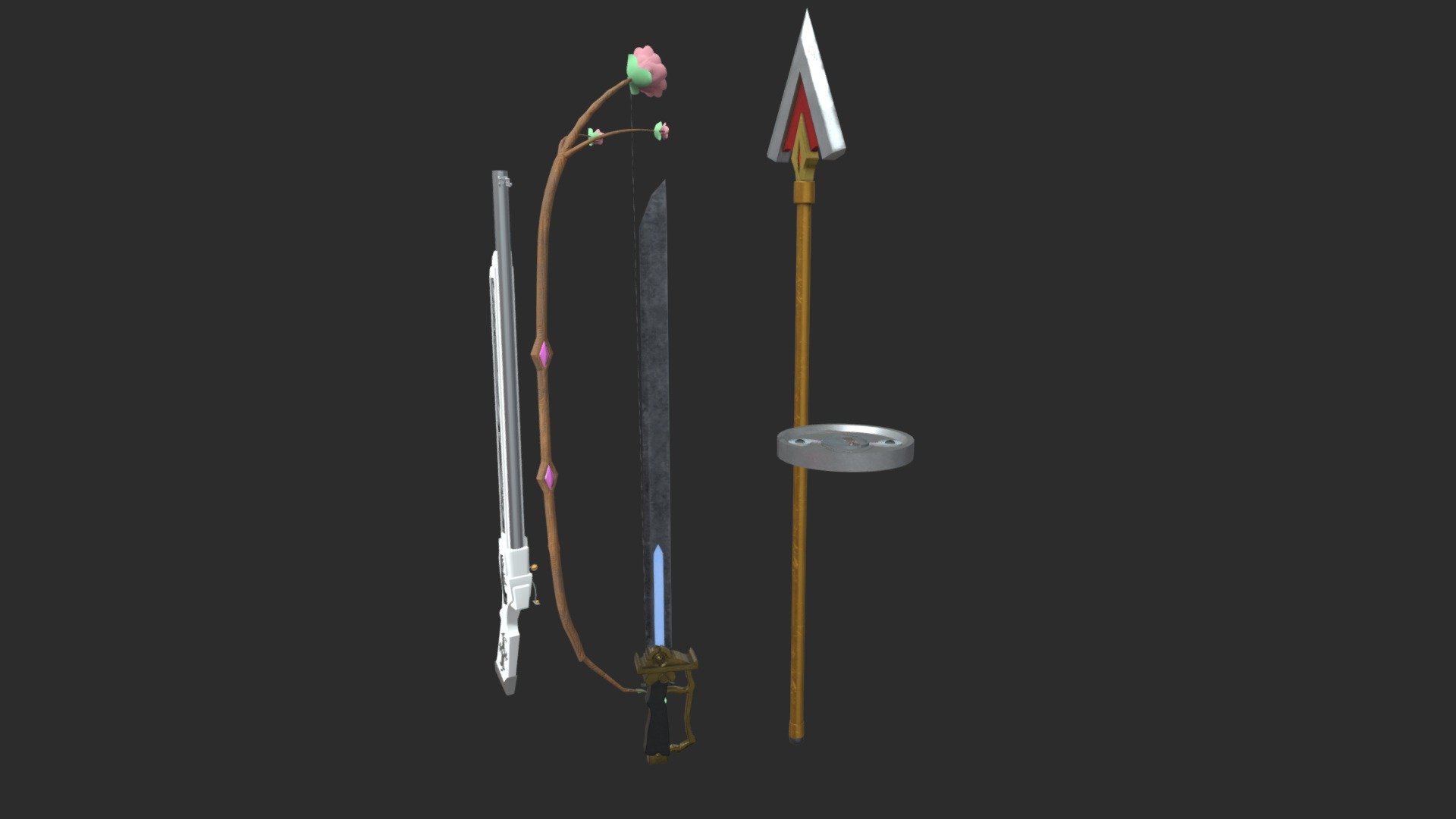 Madoka Magica Weapons - 3D model by JuicyTins [2b0e2d9] - Sketchfab