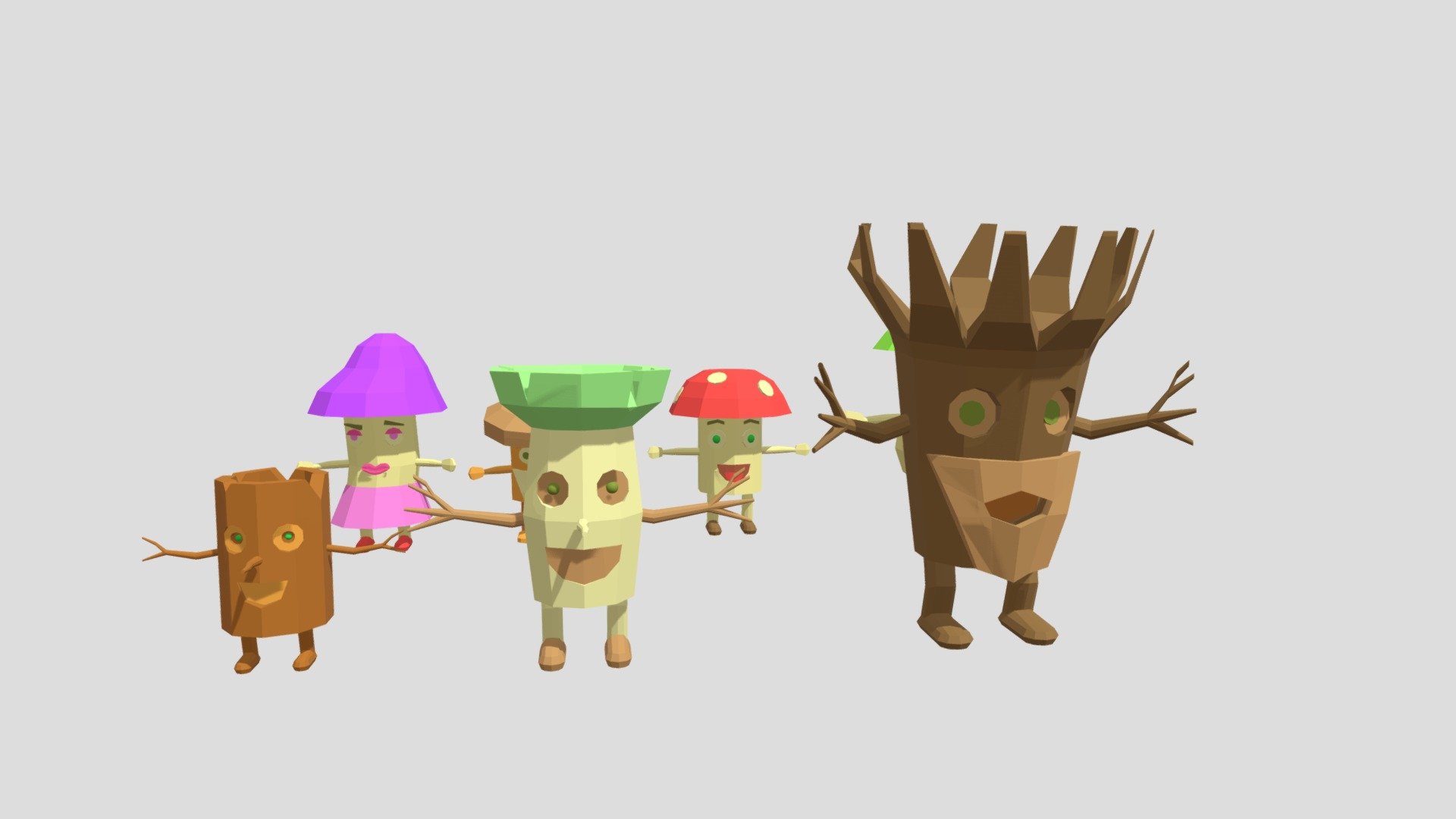 Low Poly Forest Characters Pack - 3D model by BronzeGhost123 [2b2106a ...
