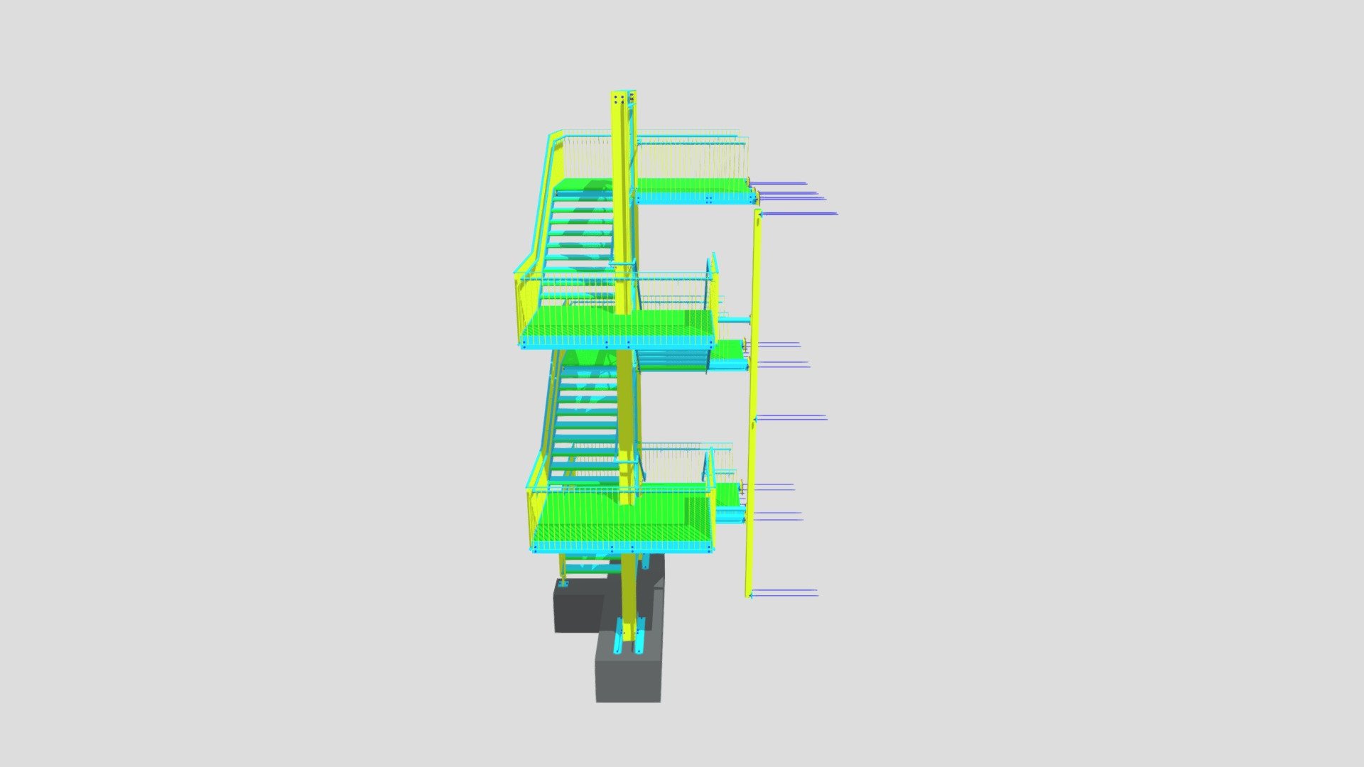 Steel staircase 001. - 3D model by METIB Structural Engineering (@metib ...